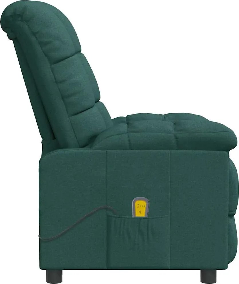 Masážní křeslo tmavě zelené textil 289812