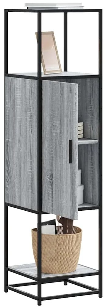 Skříň highboard šedá sonoma 35,5x35x139 cm kompozit a kov