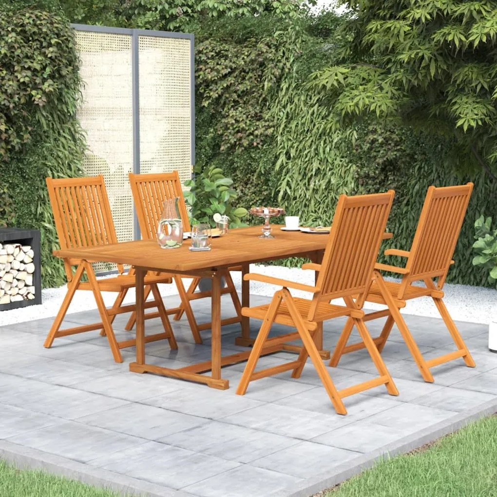 5dílný zahradní jídelní set masivní akáciové dřevo 150-200 cm 3079637