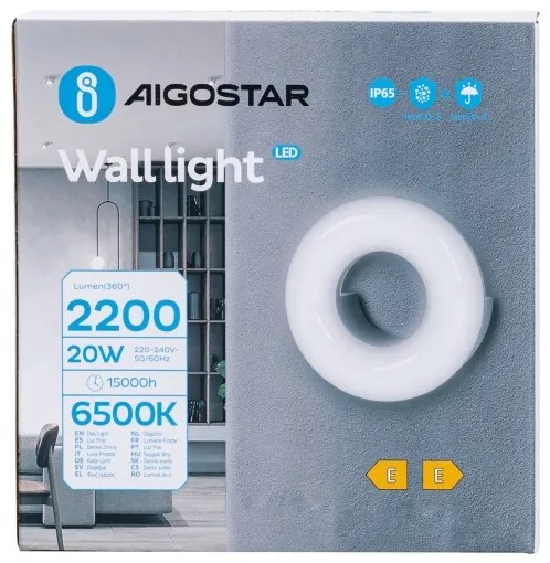 Aigostar - LED Venkovní nástěnné svítidlo LED/20W/230V 6500K IP65 černá