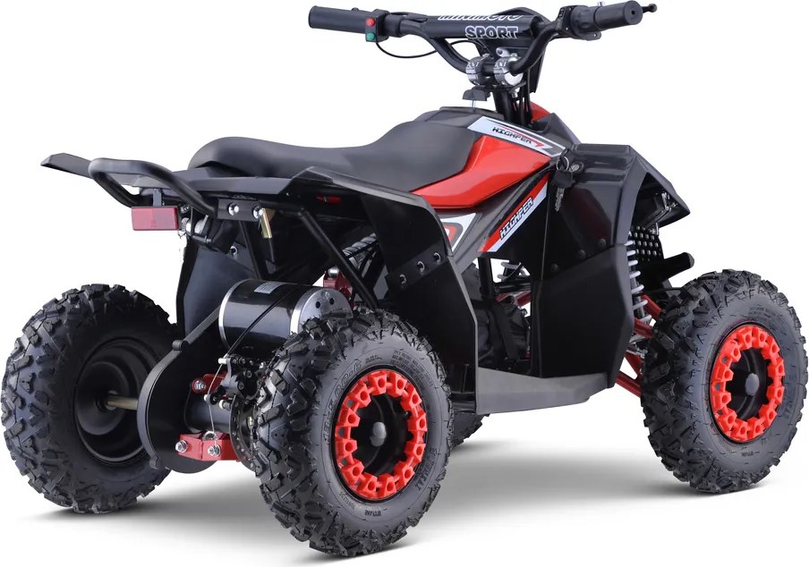 Ramiz Čtyřkolka na baterie E-STAR červená 35 km/h + motor 1000W + nafukovací kola + nastavení sedadla