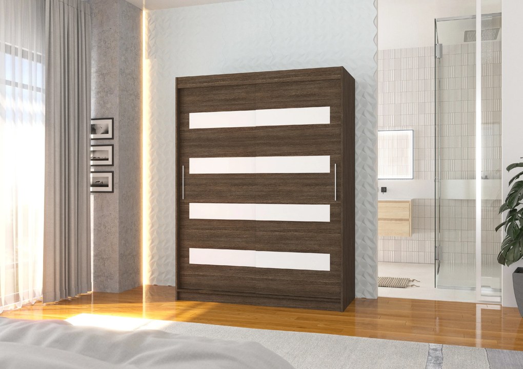 ADRK Furniture Skříň posuvná se zrcadlem MARTINEZ 150 ADRK-SW-MAR-CH-WL-150