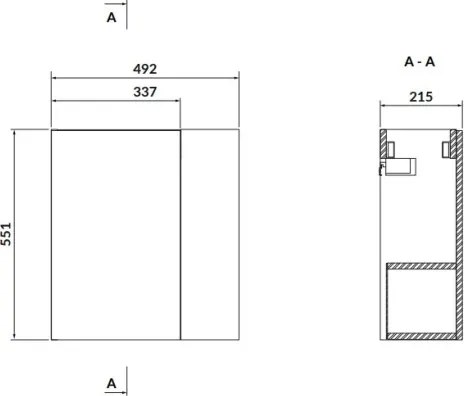 Cersanit Larga, umyvadlová skříňka 50cm, šedá, S932-066-DSM