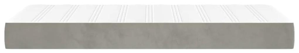Taštičková matrace světle šedá 100 x 200 x 20 cm samet,  347748
