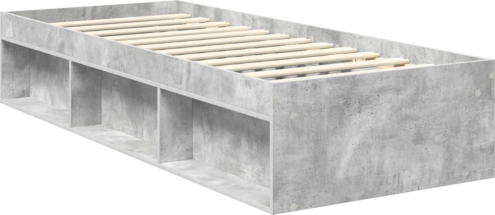 Rám postele Betonově šedá 75 x 190 cm Masivní borové dřevo 3409818