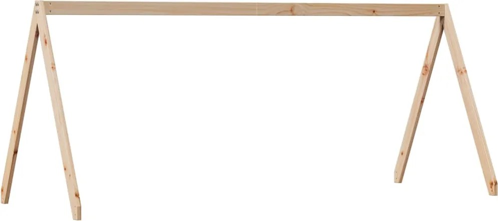 Patrová postel se střechou 80 x 200 cm masivní borové dřevo 3282095