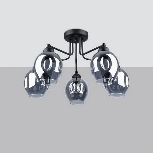 Lustr SOLLUX FILLAN 5 černý E27 5x60W bez žárovky SL.1145