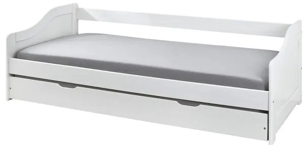 Sconto Postel s výsuvným lůžkem LAUNIE bílá, 90x200 cm