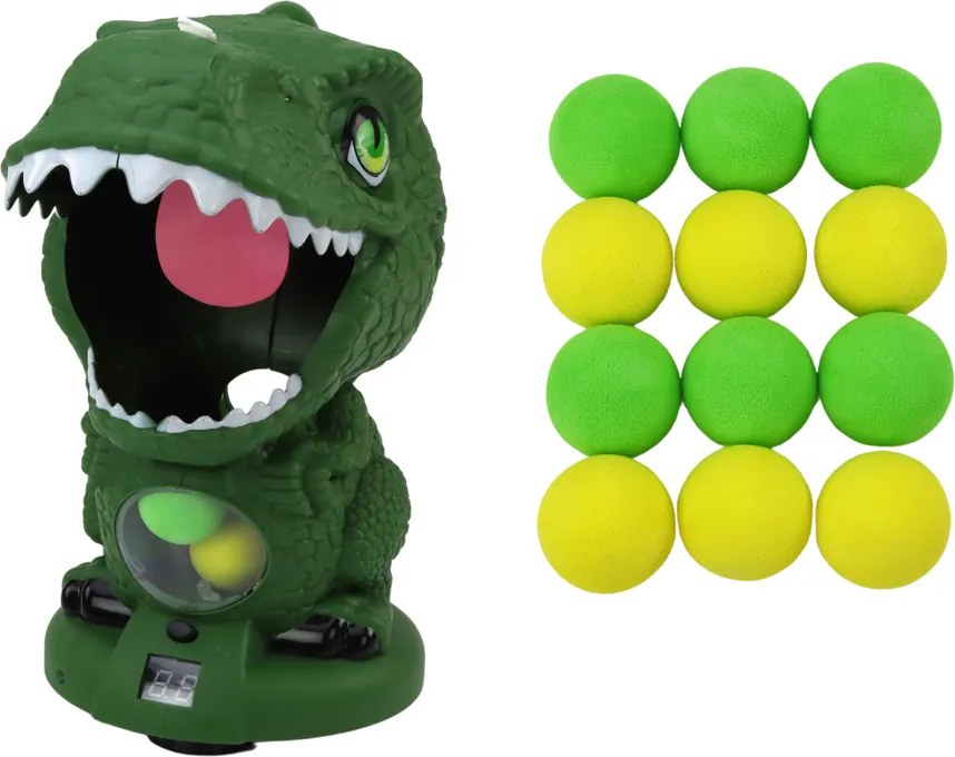 LEAN Toys Postřehová hra – Střelba na dinosaura – Zelená pistole – Kuličky