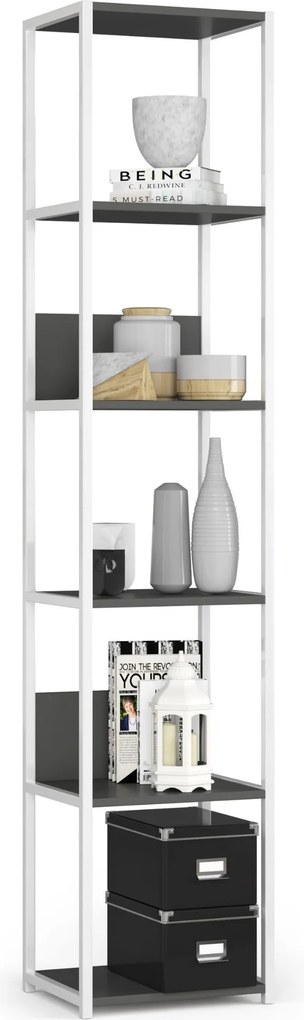 Kovový regál Loft 40 cm bílá/šedá