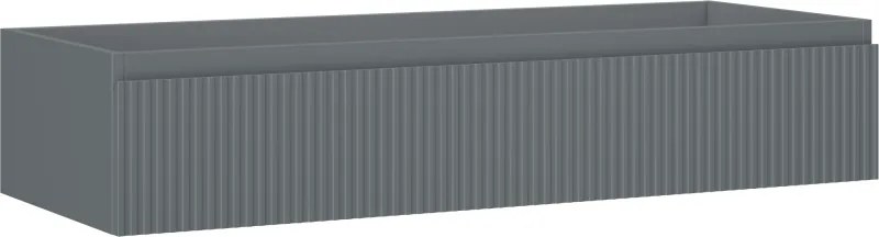 Mexen Rivel, koupelnová skříňka 120 cm, 1 zásuvka, drážkovaná, grafitová matná, 91A20-12023-1-BF66