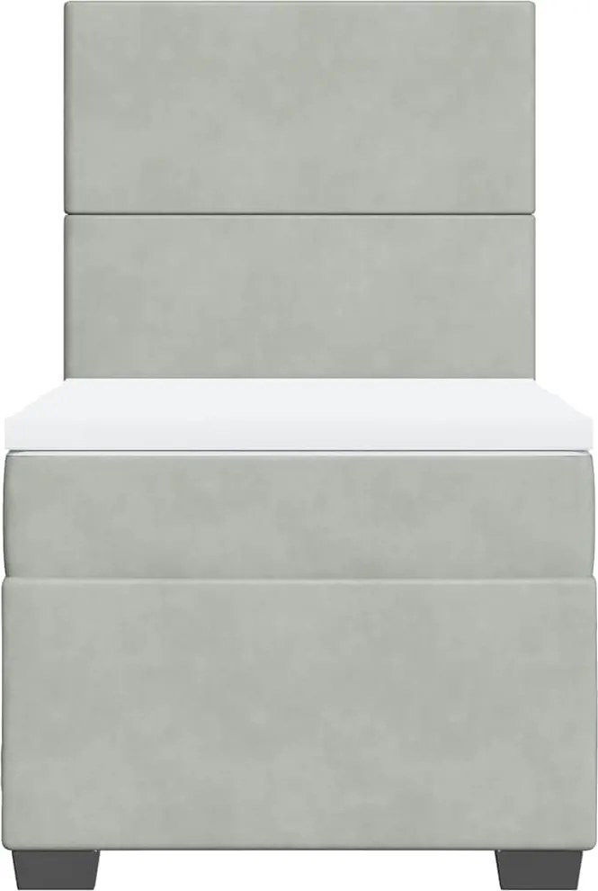 Box spring postel s matrací světle šedá 100x200 cm samet 3293128