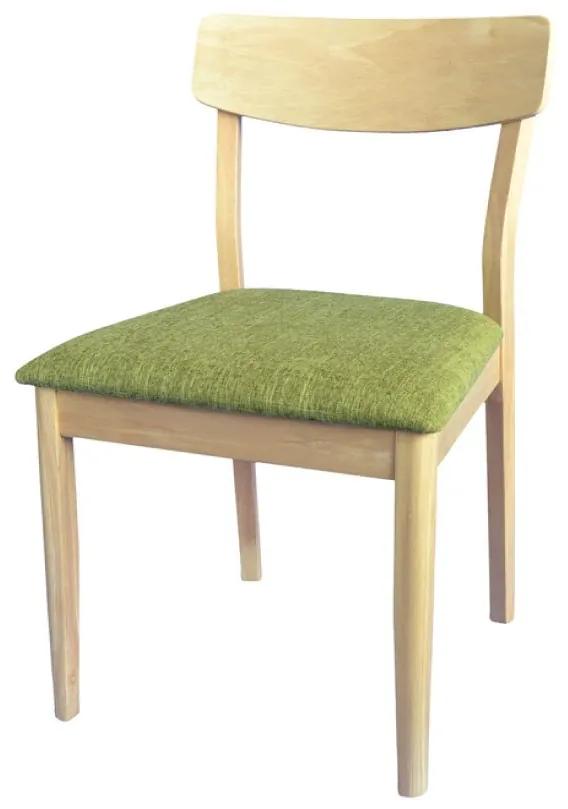 Jídelní dřevěná židle VANDA, látka Green (dub sonoma)