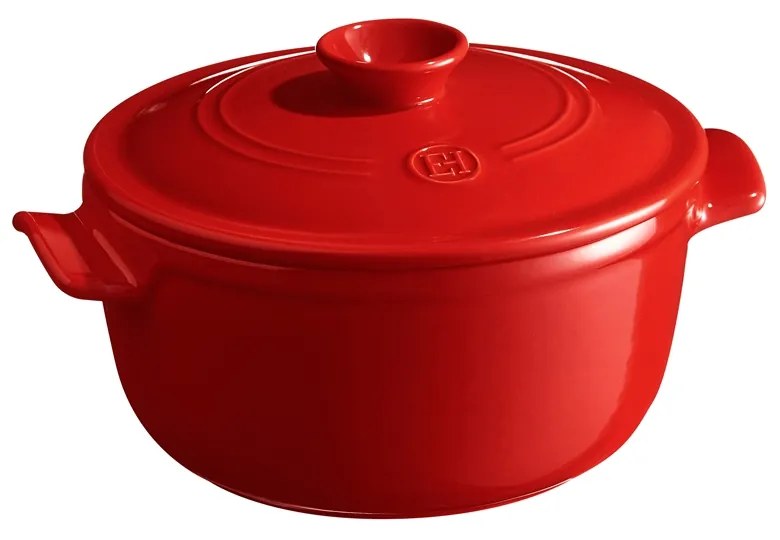Emile Henry Keramický hrnec s poklicí Flame, Ø 22 cm / 2,5 l, granátová 344525
