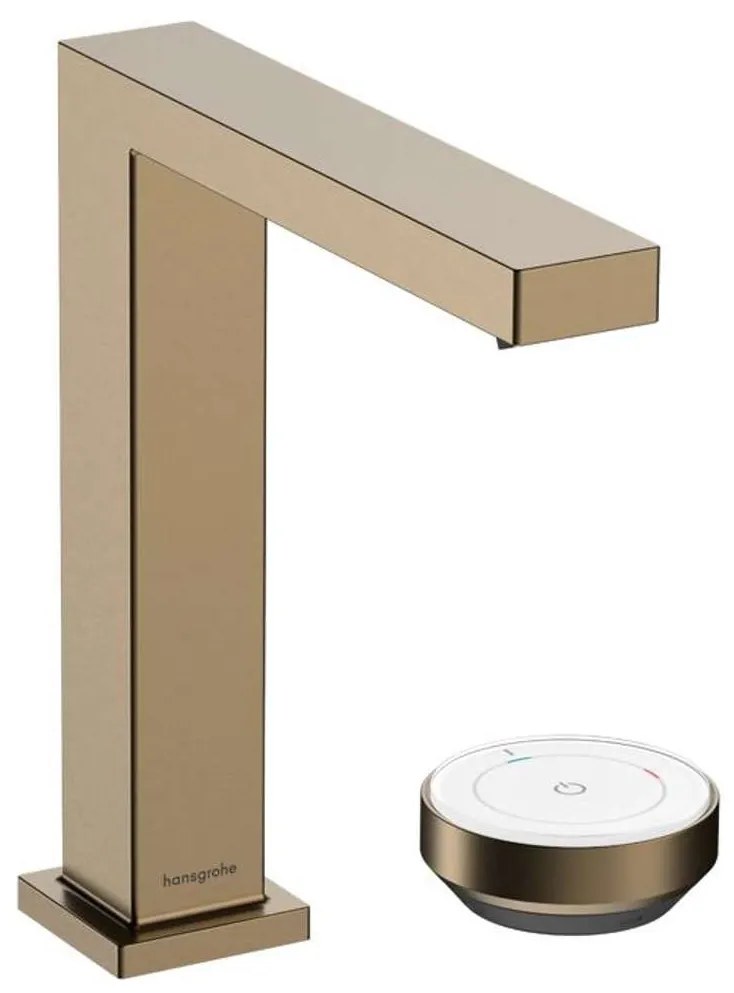 Hansgrohe Tecturis E - Umyvadlová baterie s výpustí, 2-otvorová instalace, CoolStart, EcoSmart+, kartáčovaný bronz 73053140