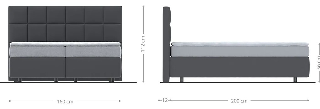 DELIFE Čalouněná postel Dream-Fine 160x200 cm mikrovlákno béžová s matrací a topperem