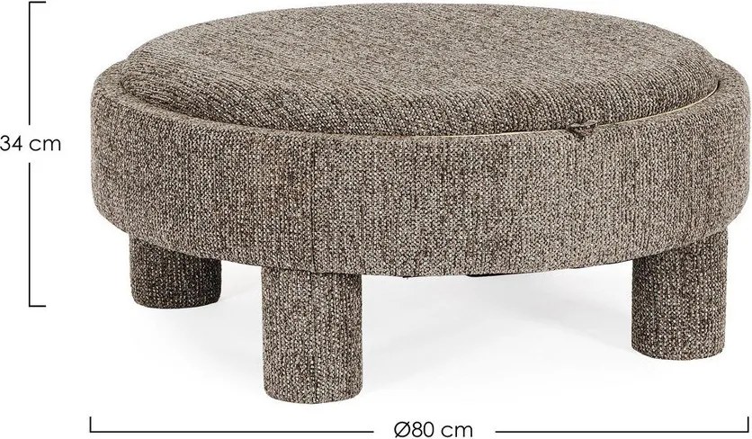 Taupe taburet Tanya – Bizzotto