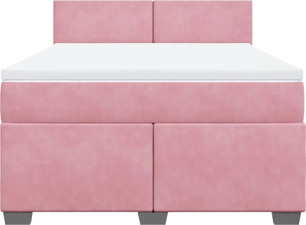 Box spring postel s matrací tmavě růžová 140 x 200 cm samet 3286329