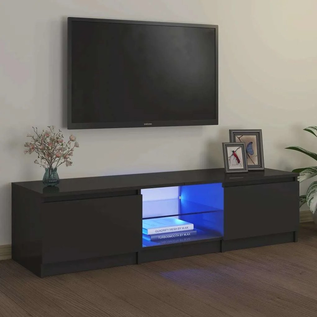 vidaXL TV skříňka s LED osvětlením 140 x 40 x 35,5 cm [804292] Barva: kouřový dub