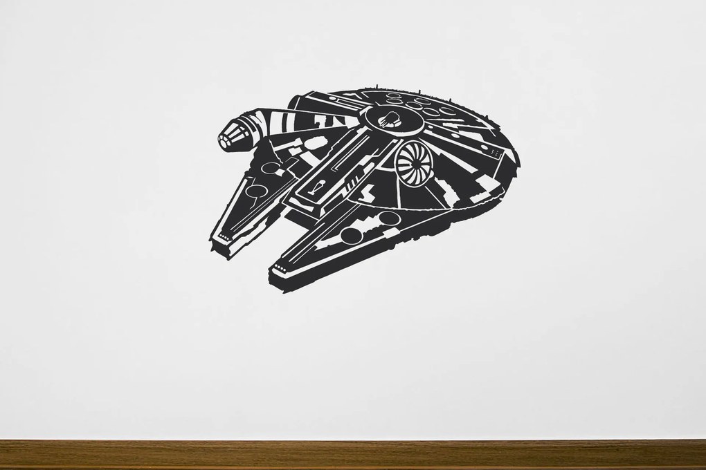 Lepy.cz Samolepka na zeď Star Wars - Millennium Falcon Velikost (šířka x výška): 60x40cm, Barevná varianta: Bílá