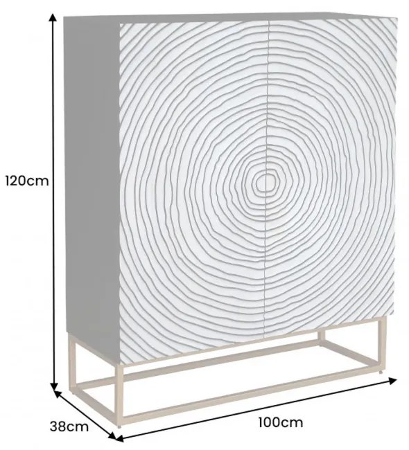 Massive home | Vysoká komoda Zen Circle 120cm  bílá / černá