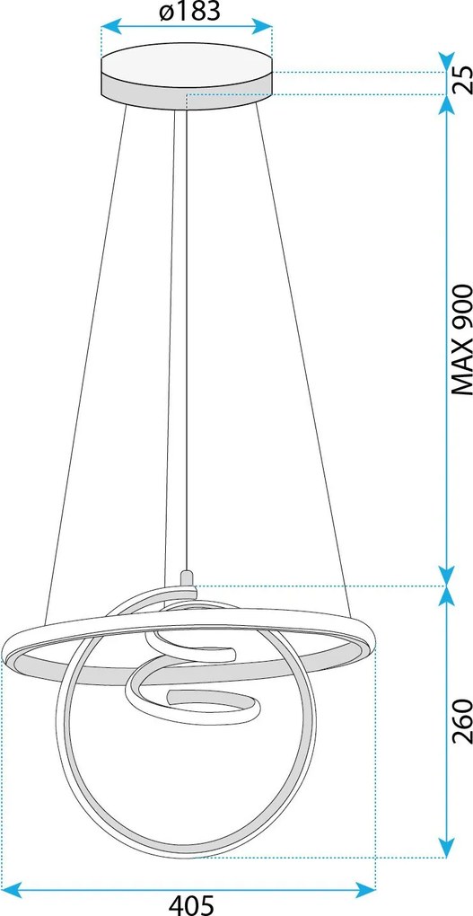 Toolight Toolight, LED závěsné svítidlo 3x20W, 4000K, G066-CP, zlatá lesklá, OSW-08699
