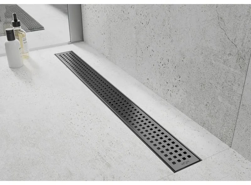 Mexen Flat nerezový sprchový žlab 50 cm vzor M08, černá, 1725050-15