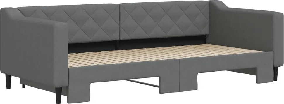 Válenda s přistýlkou tmavě šedá 90 x 200 cm textil 3197427