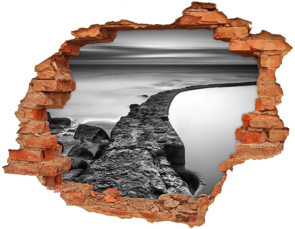 Wallmuralia Nálepka fototapeta 3D výhled Kamenná pláž 90x70 cm