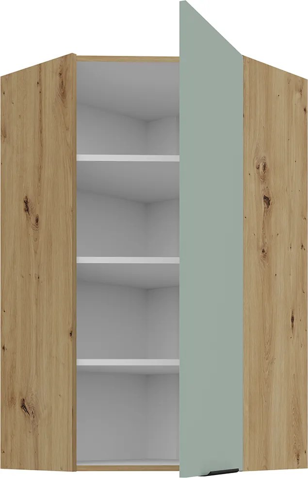 ARIA st | horní kuchyňská skříňka 60x60 GN-108 1F (45°) rohová s policemi | 60x60 cm | EXTRA VYSOKÁ | artisan/aquamarine