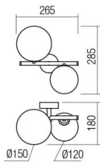 Redo 01-2778 - Nástěnné svítidlo ROY 2xG9/10W/230V