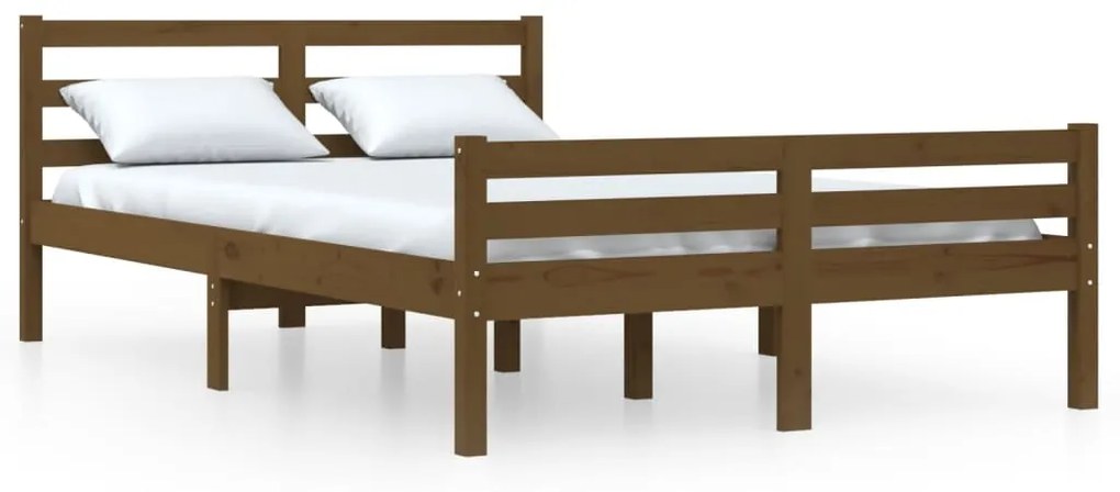 814822 vidaXL Rám postele medově hnědý masivní dřevo 140 x 200 cm