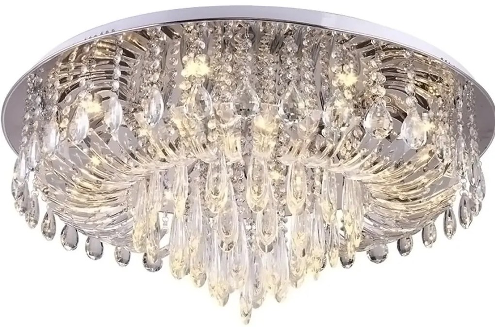 Toolight - Křišťálová stropní svítilna 9xG9 25W APP781-9C, chromová, OSW-05099