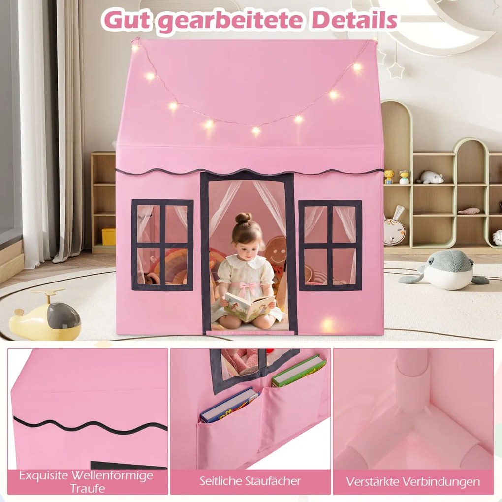 Costway Dětský stan Velký pro batolata se světly Starlights – 121 × 101 × 137 cm