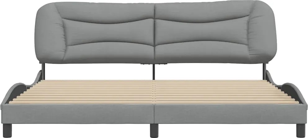 Rám postele bez matrace Hvar světle šedý 200 x 200 cm textil 3207793