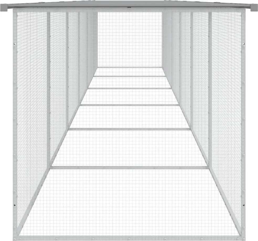 Klec pro kuřata se střechou světle šedá 603 x 98 x 90 cm ocel 3189056