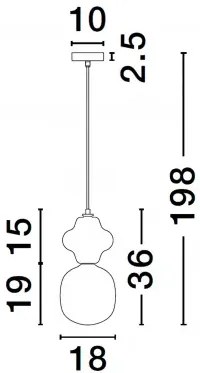 LED oranžovo-bílé moderní svítidlo Clio