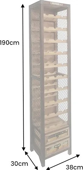 Designový regál na víno Winebar 190 cm borovice
