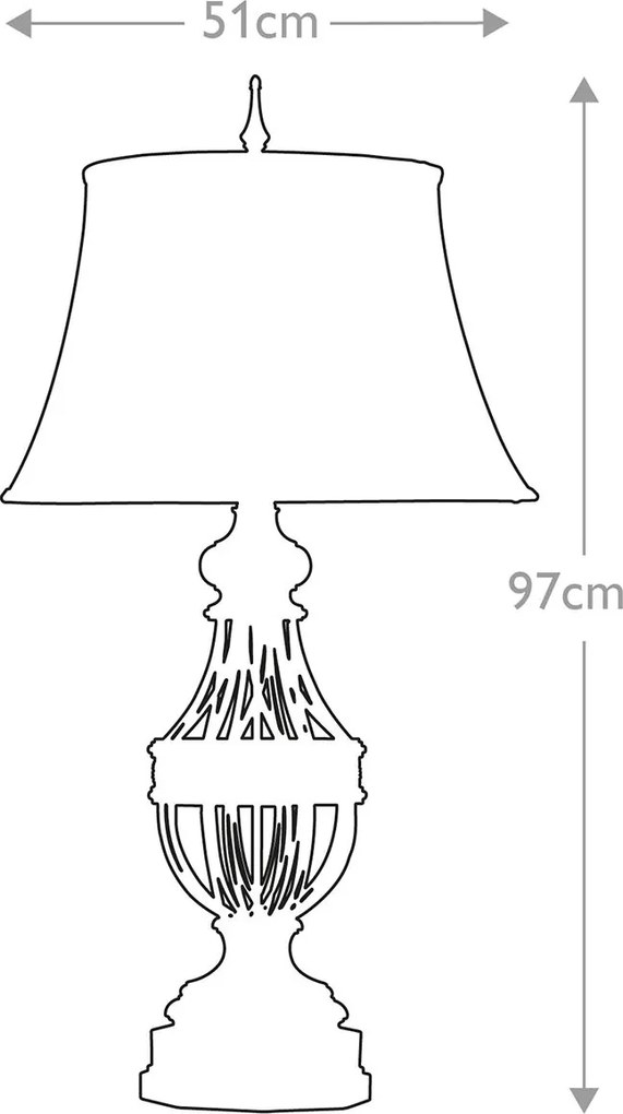 Elstead Vysoká stolní lampa s kovovu nohou Augustine