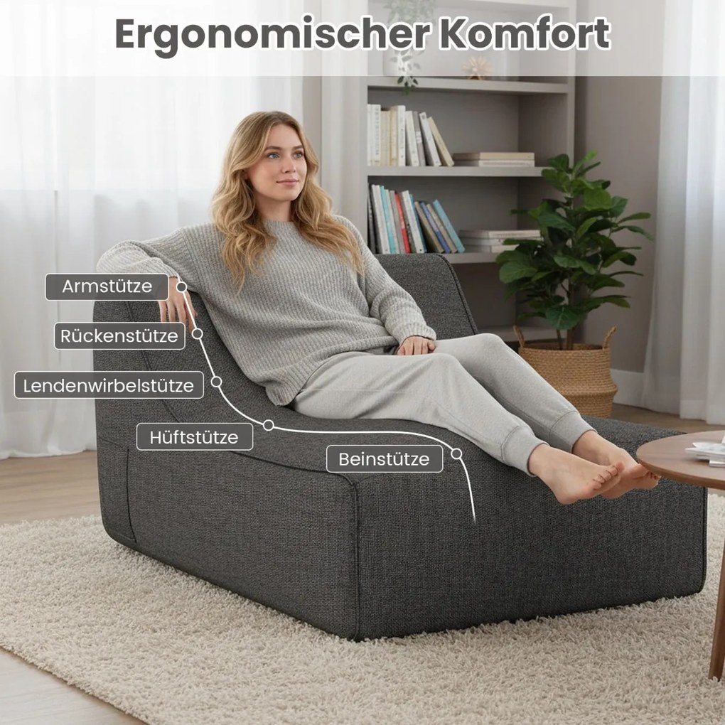 Costway Nafukovací lehátko ergonomická nafukovací líná pohovka se snímatelným
