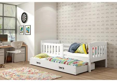 Dětská postel KUBUS s výsuvnou postelí 90x200 cm - bílá Šedá