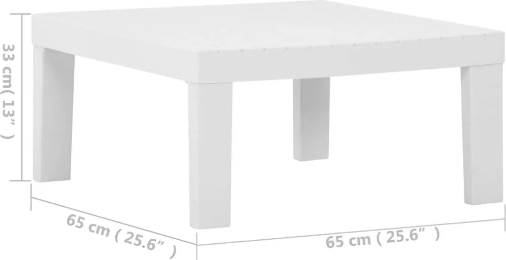 vidaXL Zahradní stolek k lehátku plast [315851] Barva: Bílá