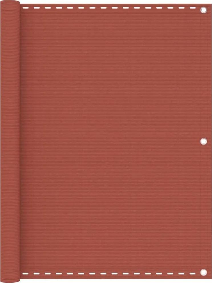 vidaXL Balkonová zástěna 120 x 600 cm HDPE [310859] Barva: Červená