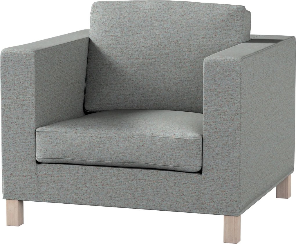 Potah na křesko IKEA Karlanda, krátký barva modrá látka pletený vzor