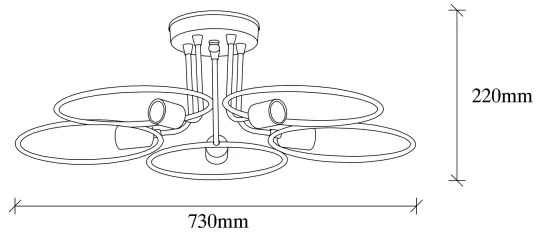 Přisazený lustr CIRCLE 5xE27/40W/230V