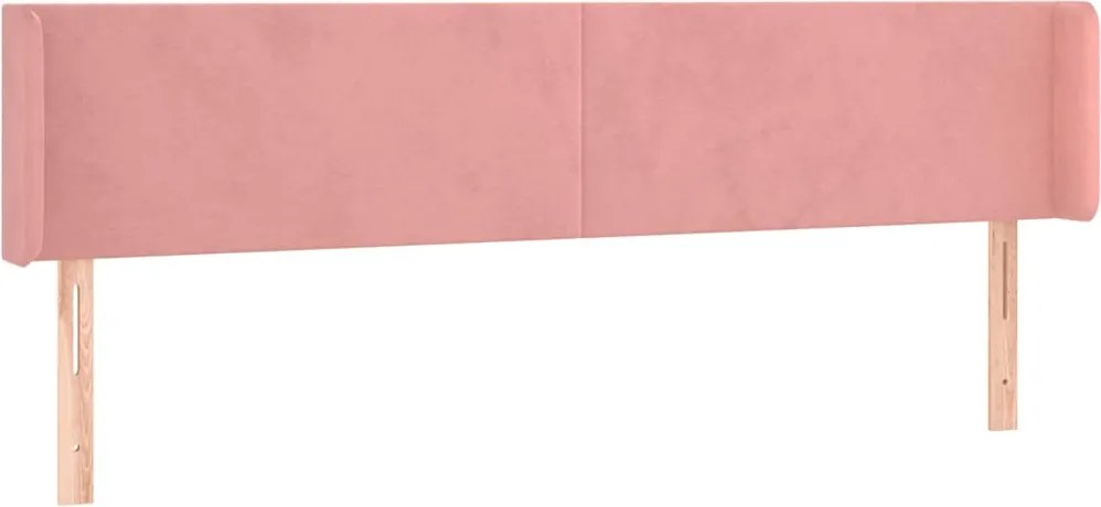 Čelo postele typu ušák růžová 163x16x78/88 cm samet 3118547