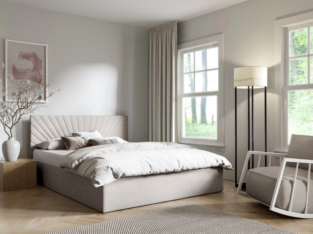 Eka Čalouněná postel AFRODITE 180x200 cm Barva látky Trinity: Modrá (Trinity 2313), Úložný prostor: Bez úložného prostoru