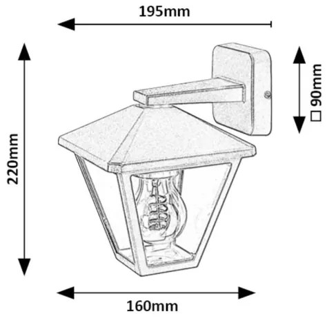 Rabalux 7147 - Venkovní nástěnná lampa PARAVENTO 1xE27/40W/230V IP44