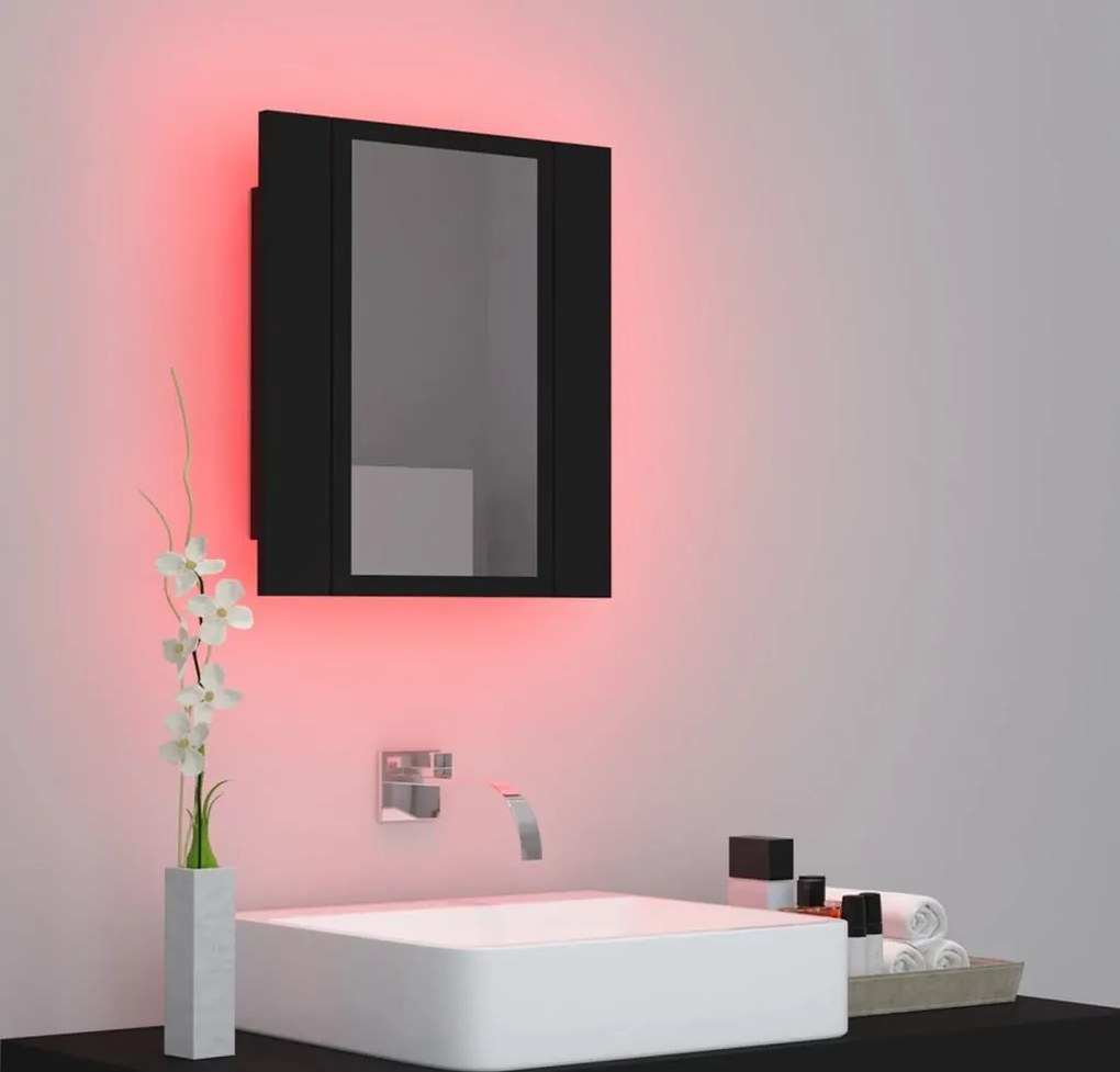 vidaXL LED koupelnová skříňka se zrcadlem 40 x 12 x 45 cm akryl [804949] Barva: dub sonoma