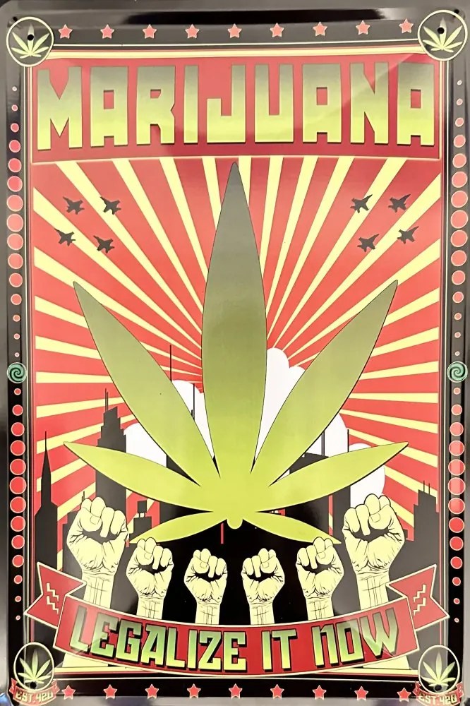 Plechová cedule Marijuana
